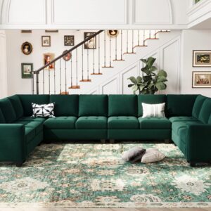 Belffin Velvet Corner Seat Module for Modular Sectional Sofa Couch Corner Sofa Couch Chair Green