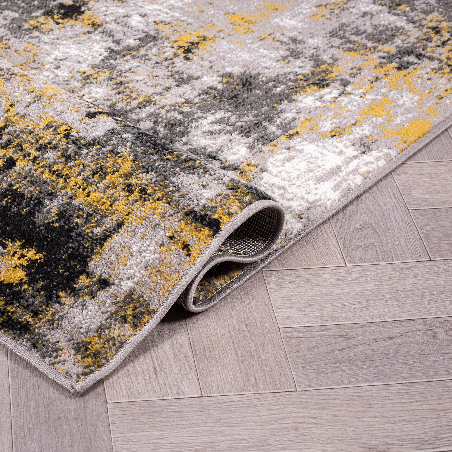 Rugshop Tralee Modern Abstract Stain Resistant Area Rug 5' x 7' Yellow