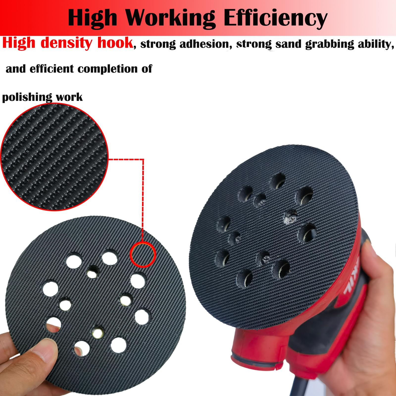 2 Pack 5 Inch 8 Hole Hook-and-Loop Replacemet Sanding Pad for SKIL SR211601 SR6604B SR660302 Random Orbital 5” Sander Pad