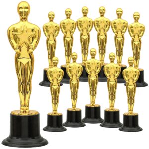 sawowkuya 12 pack 6'' plastic gold star award trophies for party decorations, party favors, movie night party favor, school award, game prize, party prize and appreciation gifts