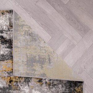 Rugshop Tralee Modern Abstract Stain Resistant Area Rug 5' x 7' Yellow