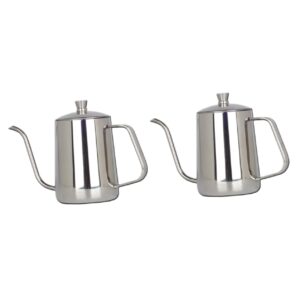 nuobesty 2pcs coffee pot goose neck tea pot camping coffee maker stainless coffee maker coffee maker coffee espresso maker kettle stainless steel mini office accessories