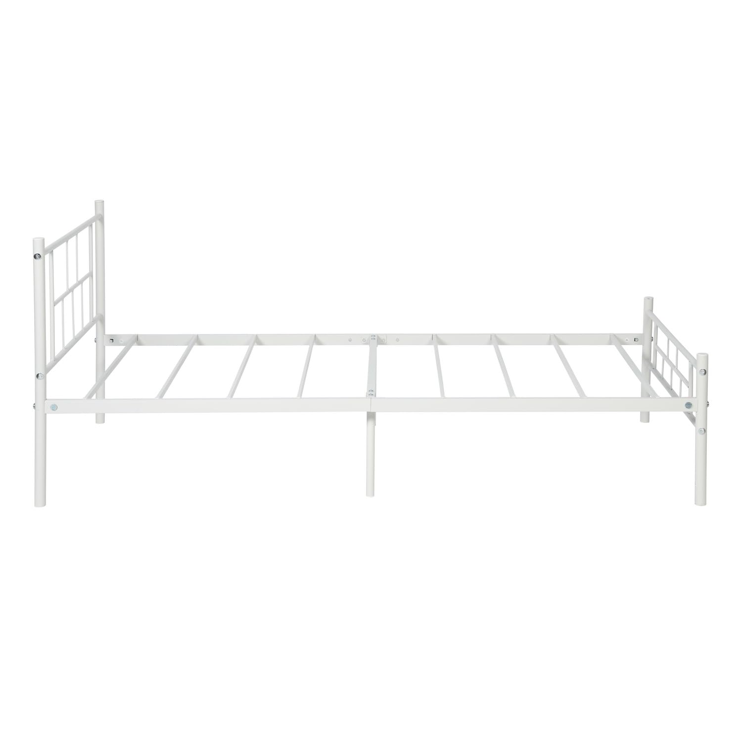 Liink1Ga White Twin Bed Frames with Headboard, Twin Bed Frame No Box Spring Needed, No Squeaky, Easy to Assemble Twin Size Bed Frames, Country Rustic Style