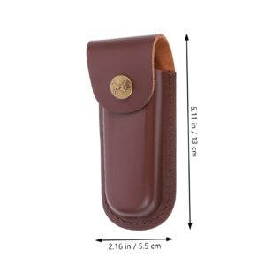 DOITOOL Leather Knife Case Leather Leather Waist Belt Camping Folding Knives Pocket Tool Pouch Belt Pancake Small Cover for Cutter Kitchen Camping Cutter Cover