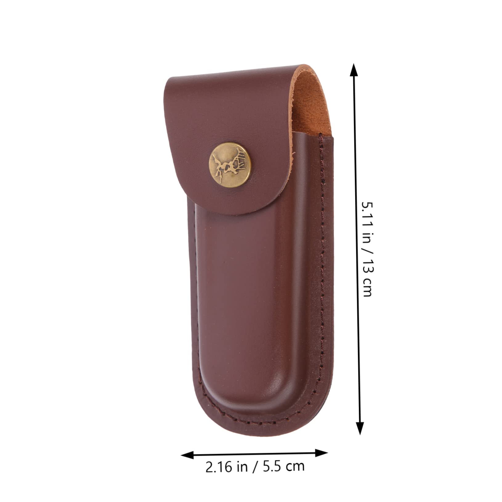 DOITOOL Leather Knife Case Leather Leather Waist Belt Camping Folding Knives Pocket Tool Pouch Belt Pancake Small Cover for Cutter Kitchen Camping Cutter Cover