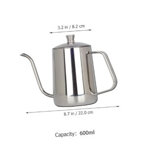 NUOBESTY 2pcs Coffee Pot Goose Neck Tea Pot Camping Coffee Maker Stainless Coffee Maker Coffee Maker Coffee Espresso Maker Kettle Stainless Steel Mini Office Accessories