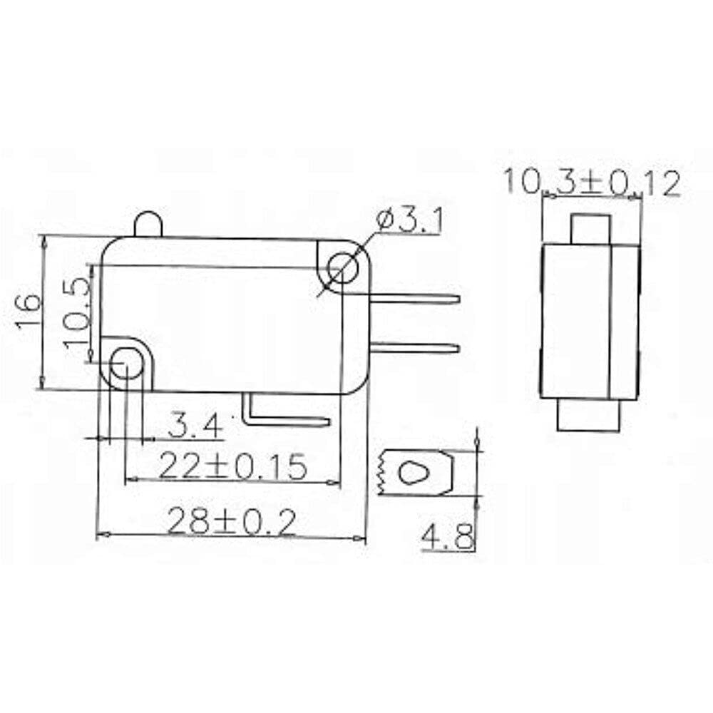 TEAMWILL 2PC Micro Switch for Air Fryer XL Power XL Vortex Air Fryer KW7-0 16A 125V