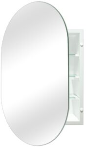 hesonth bathroom medicine cabinet with 20"x30" frameless mirror, oval frameless mirror cabinet,wall mounted cabinet for bathroom toilet kitchen,recess or surface mount installation