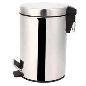 Trash Can - 3L Household Stainless Steel Step Pedal Trash Can - Dustbin Rubbish Garbage Bin Container Suit for Toilet, Bathroom, Kitchen, Living Room