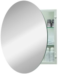 hesonth medicine cabinet round 28 inch x 28 inch bathroom cabinet mirror, circular storage cabinet round frameless mirror cabinet with surface mounted