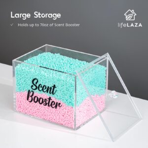 LifeLAZA Acrylic Scent Booster Container with Lid, Scent Beads Container For Laundry Beads, Laundry Dispenser Storage, Jar Box Organization Holder for Laundry Room Decor