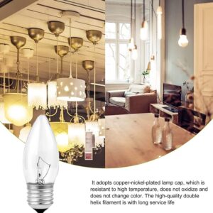 Jacqings 40W Incandescent Torpedo Tip Chandelier, Incandescent Clear Dimmable Light Bulbs and Medium E26 Candelabra Base,Transparent Candle Light Bulbs for Chandeliers, Ceiling Fan Lights (6Pack)