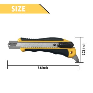 XW 4-pack 18mm Snap-off Blade Box Cutter, Razor Blade Utility Knife, Extra 10 Blades Included