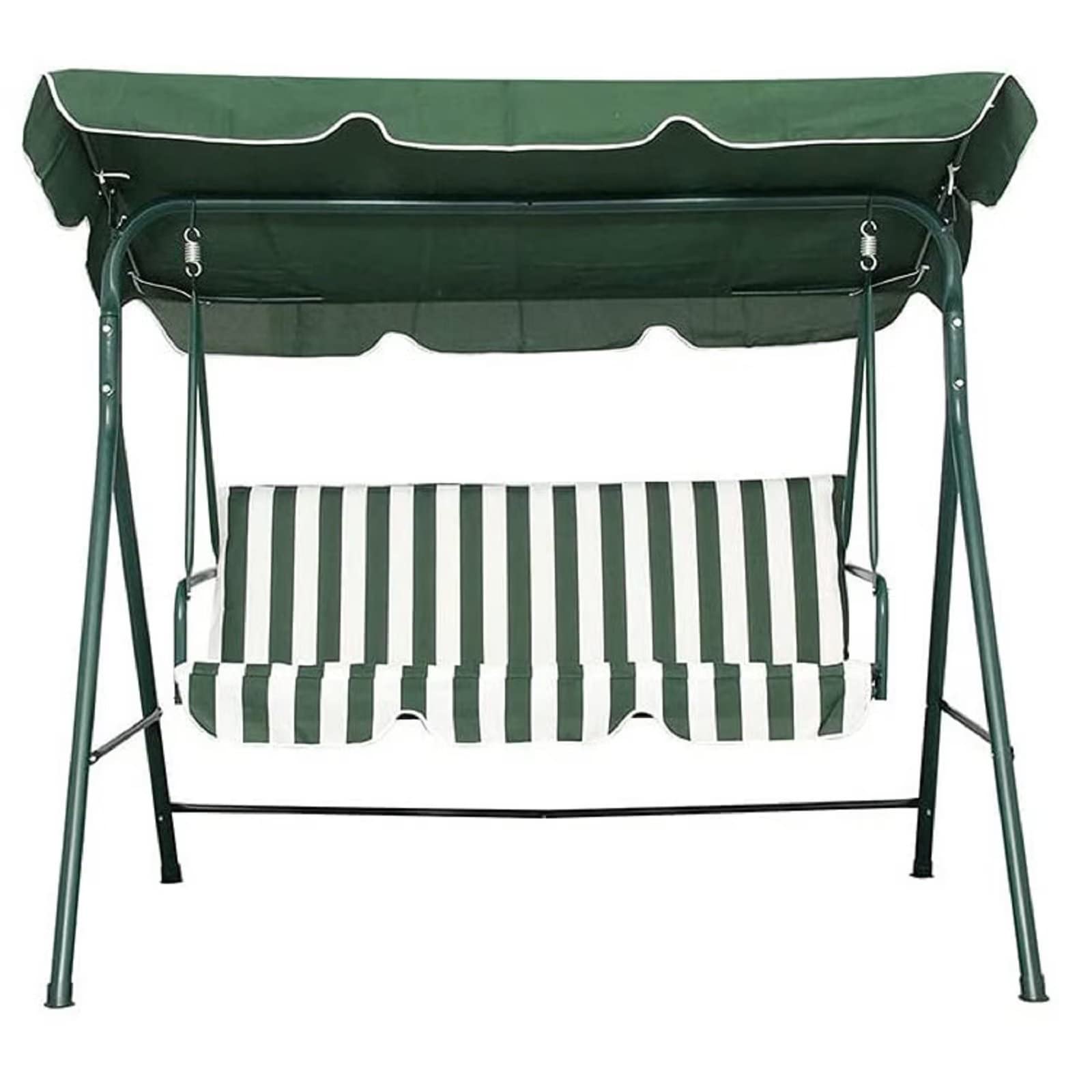 Typutomi Patio Swing Canopy Cover Set, 210D Waterproof 3-Seat Replacement Top Cover and Chair Seat Cover for Outdoor Patio Garden(Green, 75x52x6in)