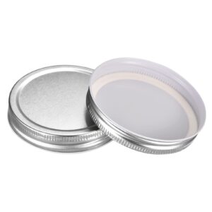 uxcell mason jar lids, 12 pcs - tinplate canning lids wide mouth leak proof fits storage jars (silver)