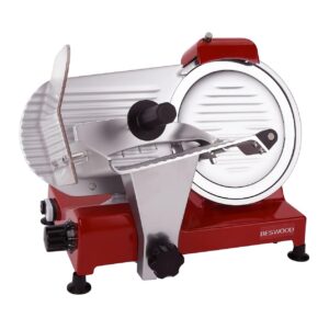 BESWOOD 10" Premium Chromium-plated Steel Blade Electric Deli Meat Cheese Food Slicer with Serving Plate Commercial and for Home use 240W BESWOOD250RX