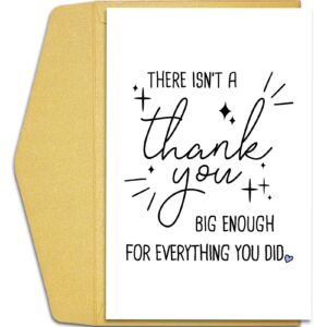 qiliji funny thank you card, humor appreciation card for women men, there isn't a thank you big enough for everything you did