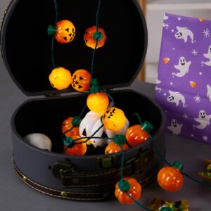 Shindel 2PCS Pumpkin Light Up Necklaces, Light Up Halloween Necklace Pumpkin Flashing Necklace Halloween Party Favors Trick or Treat