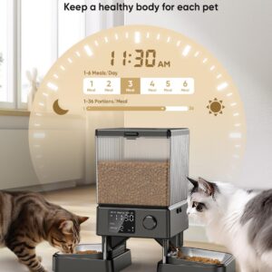 oneisall Automatic Cat Feeder for 2 Cats, 20 Cups/5L Automatic Cat Food Dispenser for Small Pets Indoor, Timed Cat Feeder for Dry Food