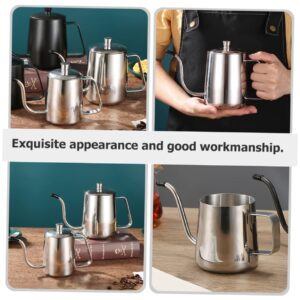 NUOBESTY 2pcs Coffee Pot Goose Neck Tea Pot Camping Coffee Maker Stainless Coffee Maker Coffee Maker Coffee Espresso Maker Kettle Stainless Steel Mini Office Accessories