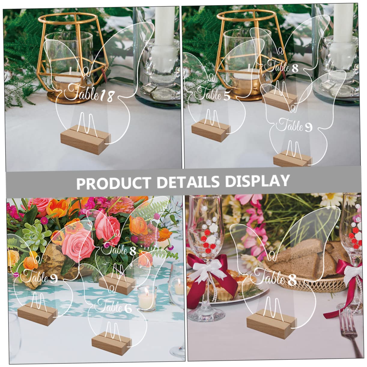 Wedding Decor 20 Sets Butterfly Seat Card Acrylic Table Three-Dimensional Transparent Mirror Wall Decor