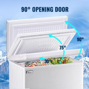 WANAI Deep Freezer 5.0 Cu Ft Chest Freezer With Adjustable Thermostat And Removable Storage Basket Small Freezer For Home Kitchen Office Bar