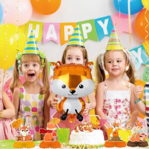 9PCS Fox Honeycomb Centerpieces 3D Table Topper Woodland Animals Double Side Centerpieces for Girl Boy Fox Theme Baby Shower Birthday Party Decorations