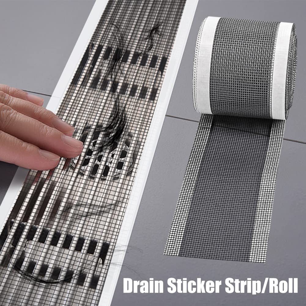 Shower Drain Hair Catcher Disposable Floor Drain Filter Stickers Mesh Window Leak Repair for Bathroom Kitchen Bedroom 5M/10M (5M)