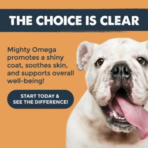 Mighty Paw Waggables Mighty Omega (Made in The USA, 120 Count) | Omega 3 Fish Oil Chew for Dogs. Salmon Oil for Dogs Skin and Coat Supplement. Soft Chew Fish Oil for Dogs - DHA & EPA, Bacon Flavor