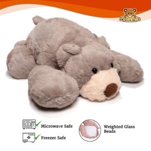 COZYANIMALS 3.5 lbs 20 inch Stuffed Animal Bear, Plush Pillow Toy for Adults Teens Children Kids, Microwaveable Warmies, Super for Birthday