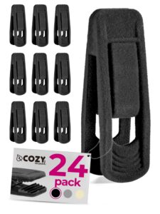 cozymood velvet hanger clips for pants 24 pack, durable clothes hanger clips for velvet hangers, multi-purpose velvet clips for hangers, black velvet hanger clips for baby clothes