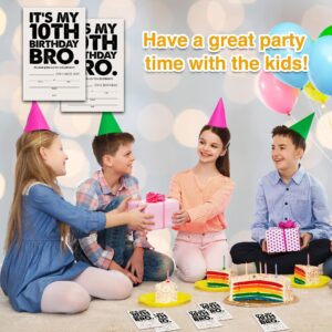 YSTEP It's My 10th Birthday Party Invitations, 20 Invite Cards with Envelopes, 4" x 6" Black and White Birthday Invites - C15