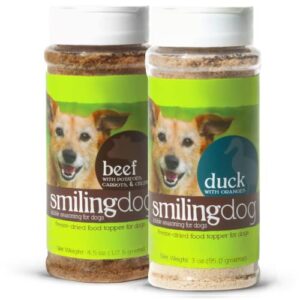 herbsmith kibble seasoning – diy raw coated kibble mixer - dog food topper for picky eaters [bundle of beef & duck]