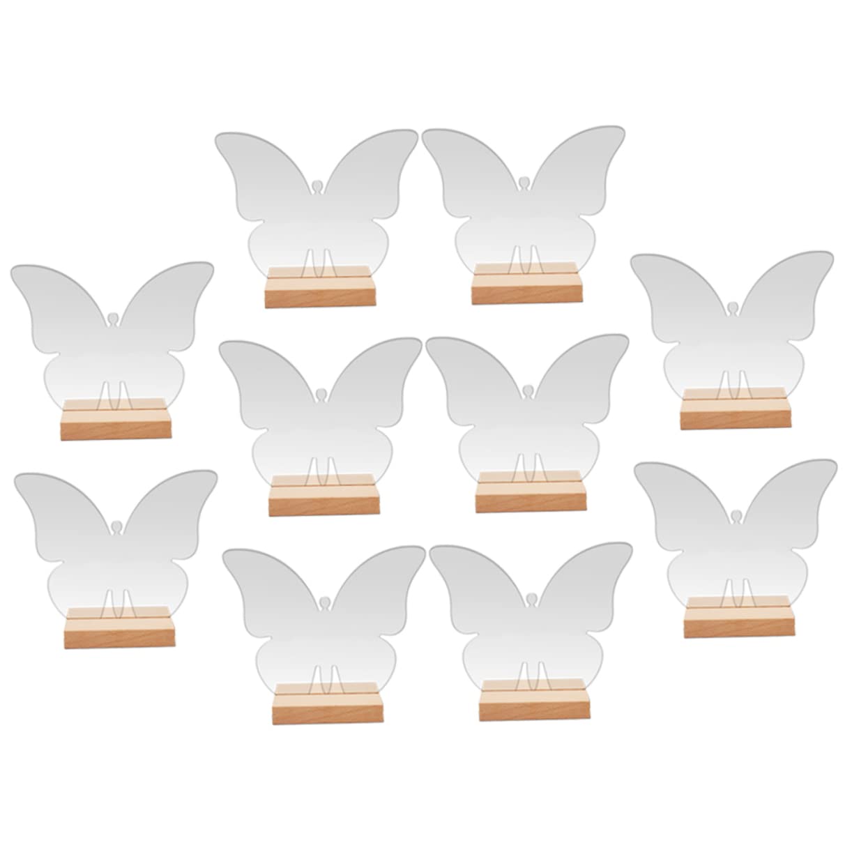 FUNOMOCYA 10 Sets Butterfly seat card DIY arch acrylic sign acrylic place cards holder wedding desk sign acrylic table numbers Clear Butterfly Acrylic sign digital sign Clip banquet blank