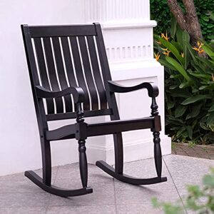 Cambridge Casual Montrose Solid Wood Oversized Rocking Chair Black, Set of 2