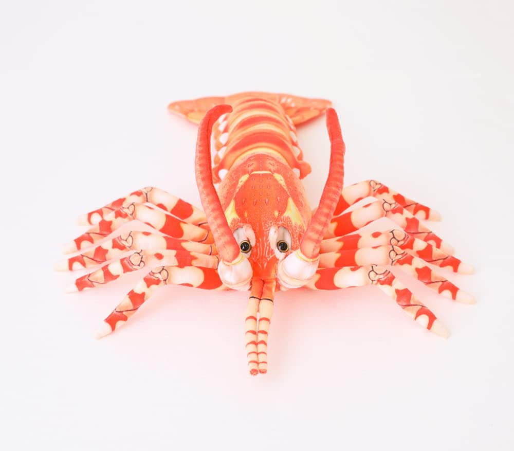 GracesDawn Plush Lobster Stuffed Animals, Australian Lobster Doll, Pillow, Plush Toys, Healing Animal Image That Fills People with Courage and Appetite (23.6 inches Long red)