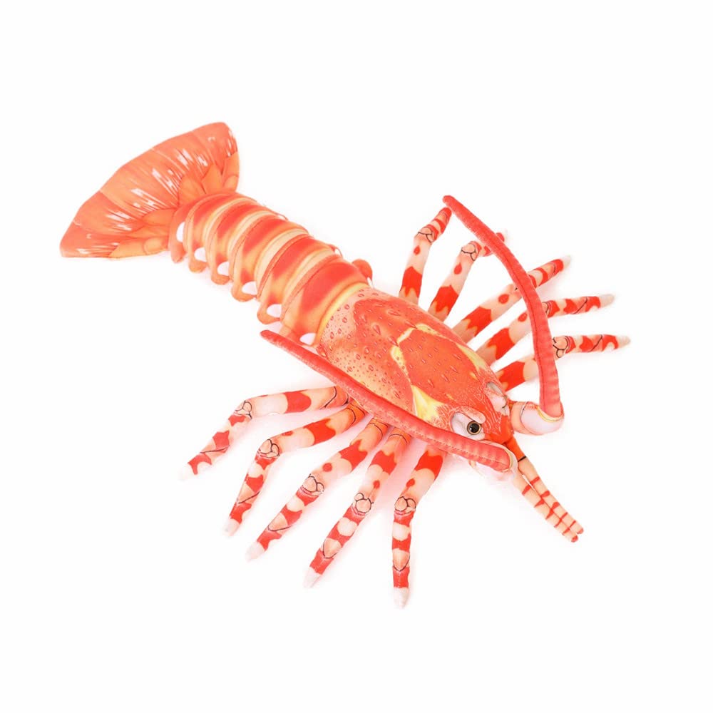 GracesDawn Plush Lobster Stuffed Animals, Australian Lobster Doll, Pillow, Plush Toys, Healing Animal Image That Fills People with Courage and Appetite (23.6 inches Long red)