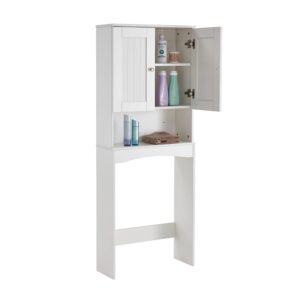 LifeSky Over The Toilet Cabinet - Bathroom Over Toilet Storage Cabinet with Doors - Space Saver Storage for Bathroom White