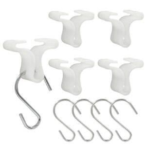 bonsicoky 15 pcs white grid clips, drop ceiling hanger with 15 pcs metal s-hooks for office, classroom, home, party and wedding decoration