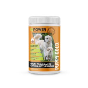 k9 power puppy gold 1 lb - supplement for growing puppies & nursing mothers - essential nutrients for healthy growth & development - 45 scoops