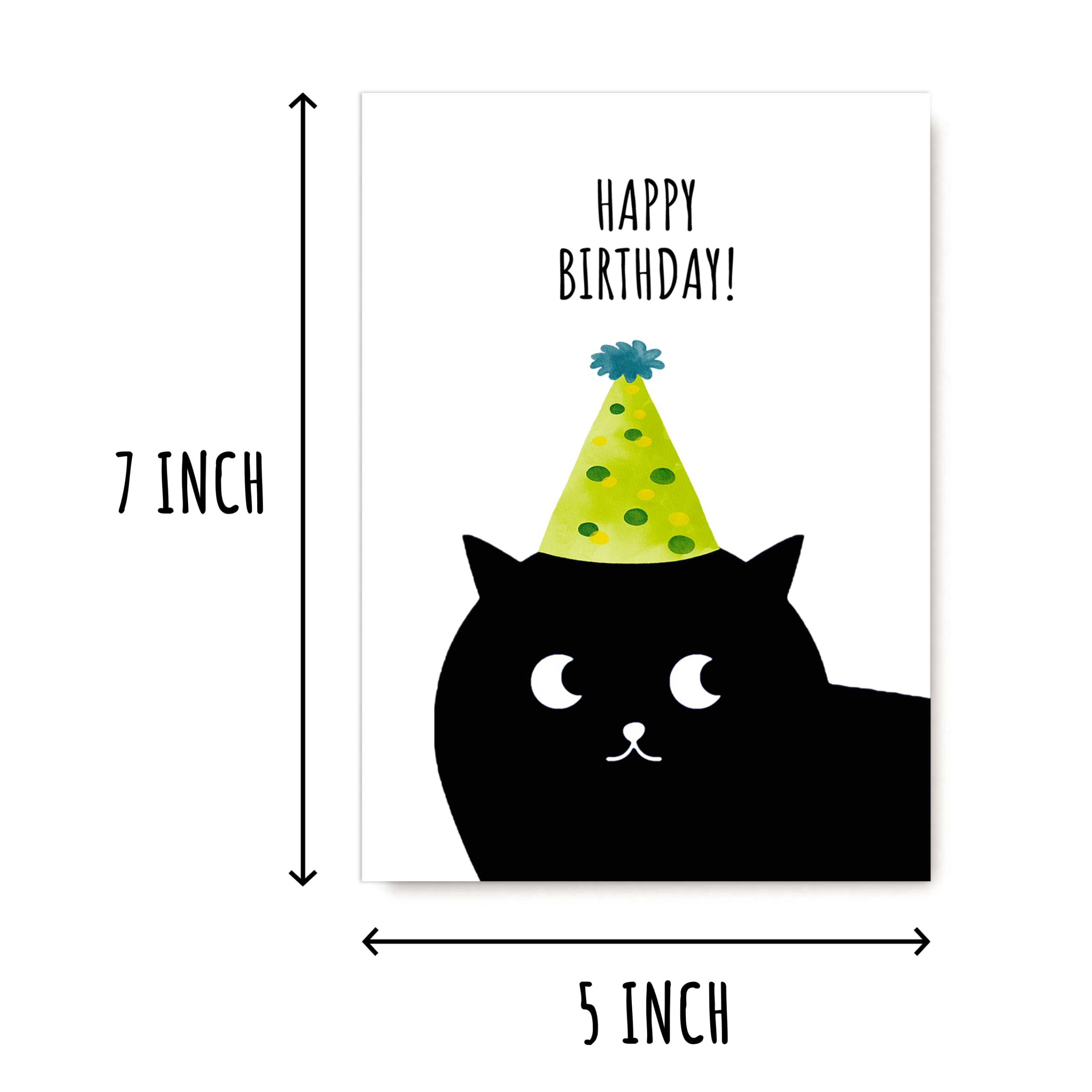 NTVShop Happy Birthday Greeting Card For Cat Lovers - Cute Black Cat Birthday Card - Lovely Birthday Card - Black Cat Card