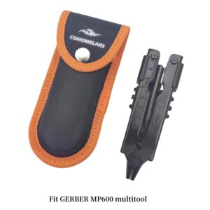 Nylon Sheath for Gerber MP600 5'' Multitool, Horizontally Carry Knife Case Fits 5.1''-5.5'' Folding Pocket Knife,Tool Pouch, EDC Belt Organizer Holder COHOMELARS (Large Size)