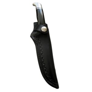 custom leather right hand knife sheath fits buck 105 or schrade golden spike knife, fixed blade knife holder, black