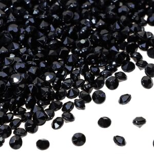 ONLYKXY Wedding Table Scattering Acrylic Diamond Gem Shape Crystal Confetti for Bridal Shower Party Decoration Vase Filler Bead Masquerade Table Decor (4MM/0.15inch Mini, Black, 4000)