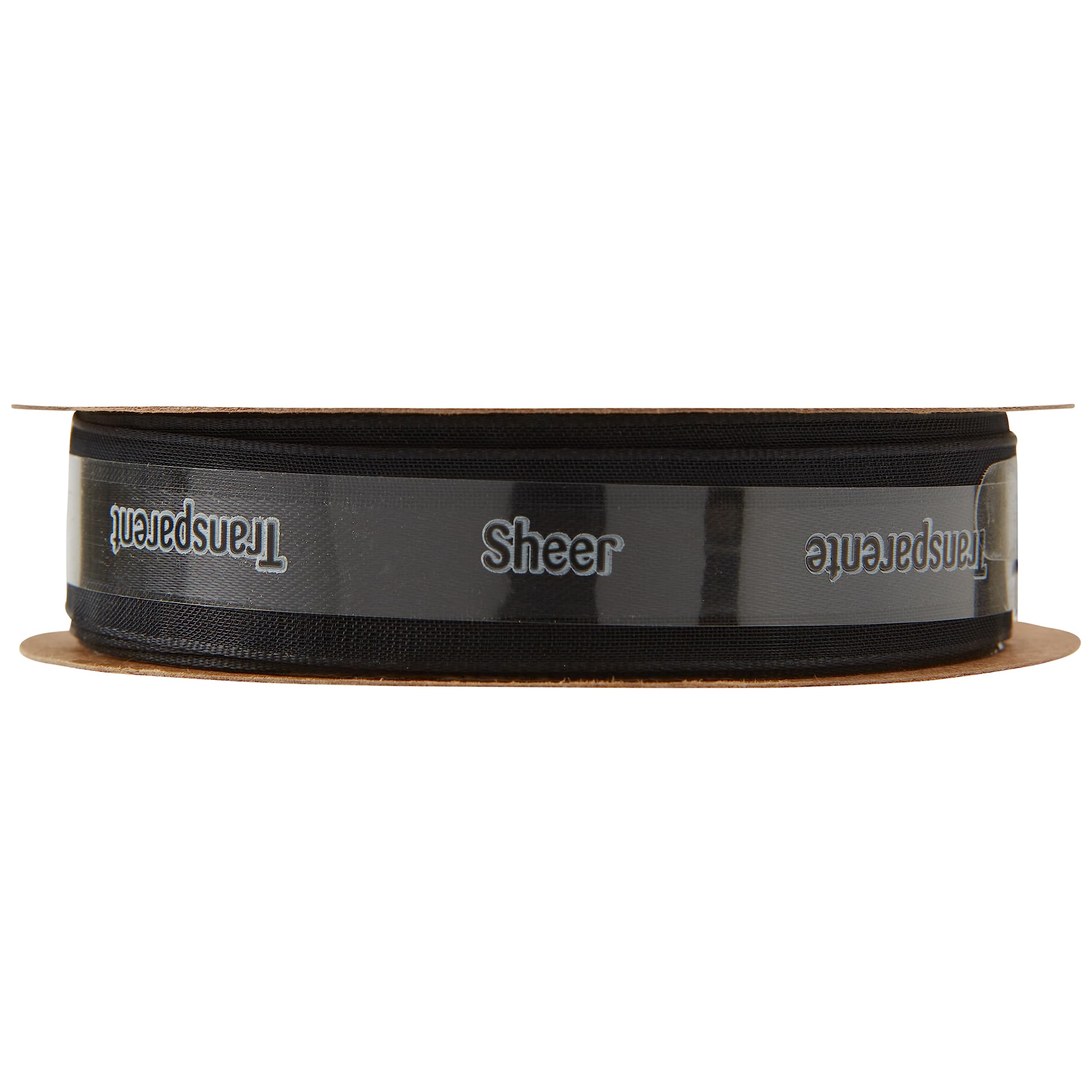 Offray 5/8" Wide Sheer Edge Satin Craft and Decorative Ribbon, 9 Total Feet, Black