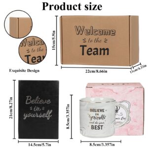 New Employee Welcome To The Team Gift Sets Employee Appreciation Gift Sets Includes Coffee Mug Greeting Card Key Chain Multifunctional Pen Notebook Note Towel Christmas Appreciation Gift for Worker