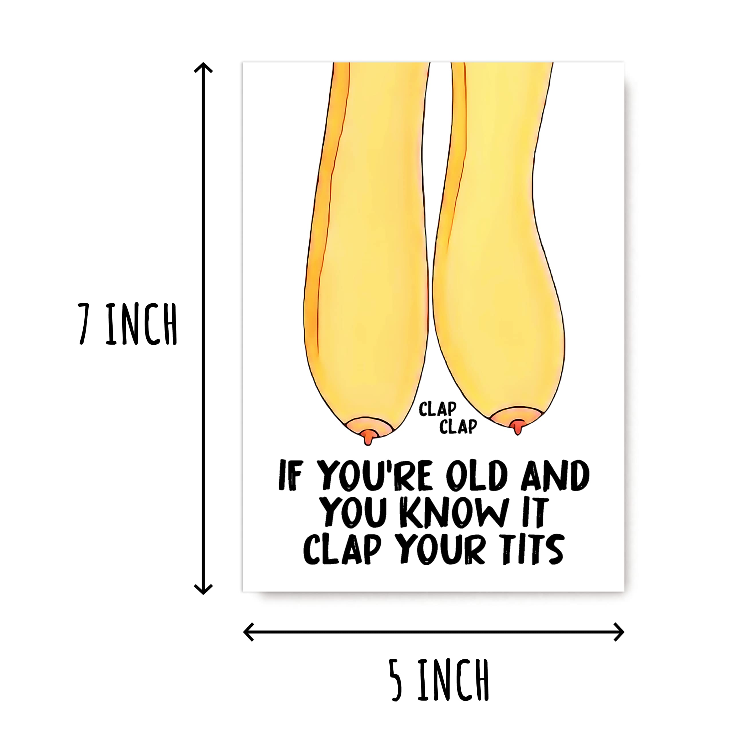 NTVShop If You're Old And You Know It Clap Your Tits - Funny Rude Birthday Card For Her - Funny Birthday Card - Rude Birthday Card