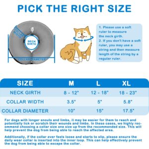 infisu Inflatable Dog Cone Collar (L Size), Soft Blow-up Protective Recovery Dog Collar, Pet Donut Cone Collar, Comfy Elizabethan Collar After Surgery for Medium Dog to Prevent Biting Scratching, Blue