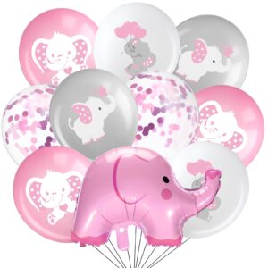 45 pieces elephant balloon 12 inch baby shower elephant balloon for baby boy girl gender reveal elephant animal themed birthday party supplies indoor outdoor decor (adorable style)