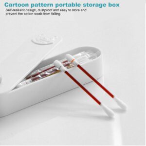 Haosie Cotton Swab Box, Q-Tip Swab Container Dispenser, Cotton Swab Holder with Cover for Makeup Countertop Bathroom Home Office(White)